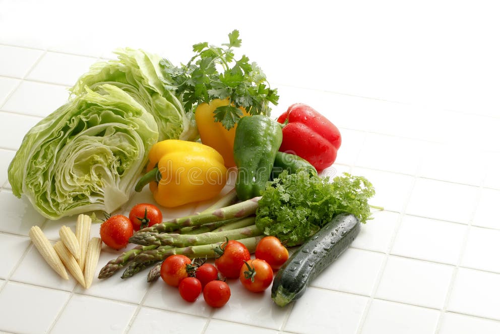 Fresh Vegetables in the Kitchen Stock Photo - Image of ingredient ...