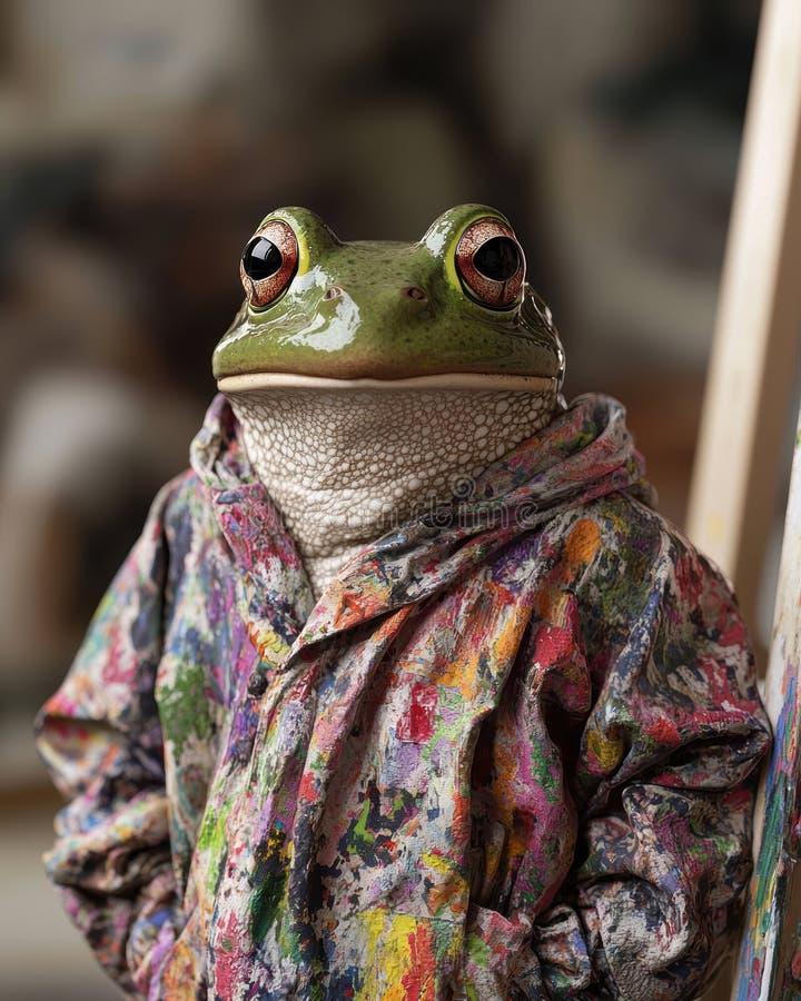 Colorful Frog in a Vibrant Coat Stock Illustration - Illustration of ...