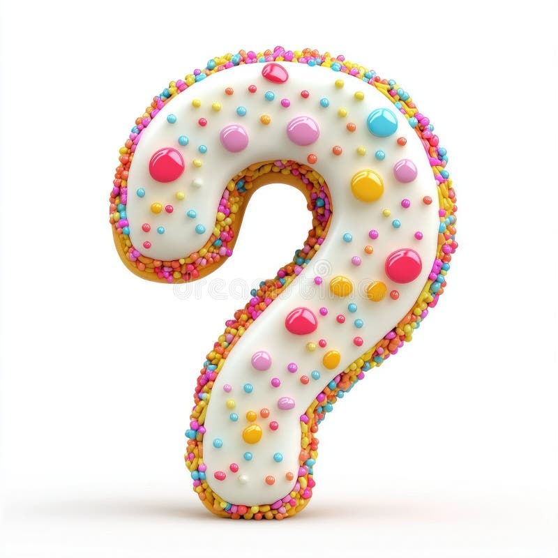 Delightful Question Mark Shaped Cookie with Colorful Sprinkles Stock ...