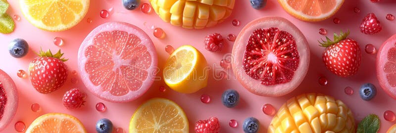 Colorful Fruit Abstract Background Stock Illustration - Illustration of ...