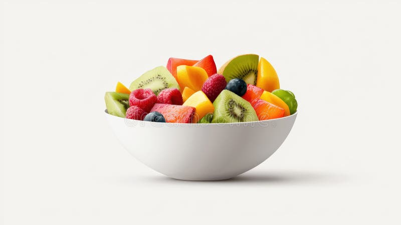 Colorful Fruit Bowl with Fresh Assorted Fruits Stock Illustration ...