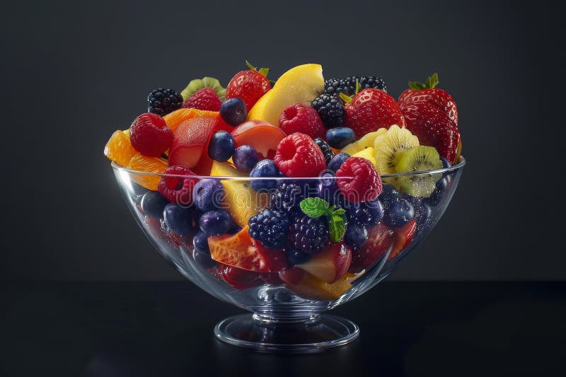 Colorful Fruit Bowl stock illustration. Illustration of bitesized ...