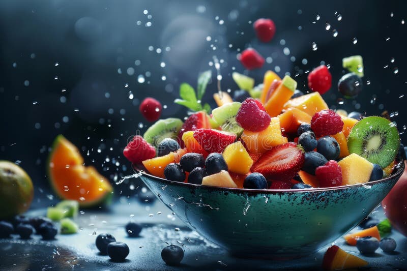 Colorful Fruit Bowl stock illustration. Illustration of bitesized ...