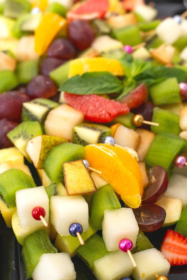 Colorful fruit canapes stock image. Image of food, cuisine - 200523625