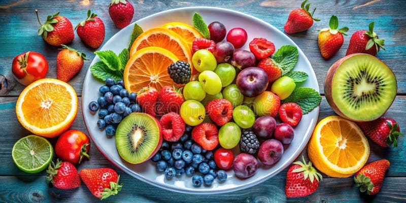 A Colorful Fruit Chart Visualization Fresh Produce Data for Healthy ...