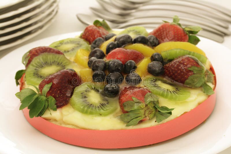 Fruit Custard Tart stock photo. Image of fruit, plate - 6871946