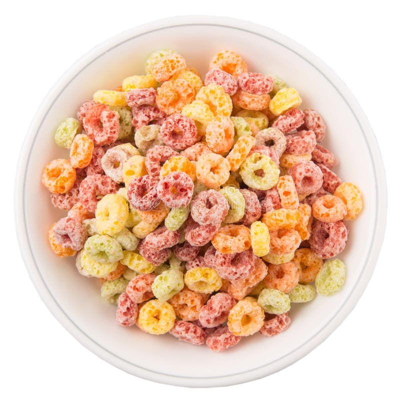 Multicolored Fruit Cereal Isolated Stock Image - Image of shot ...