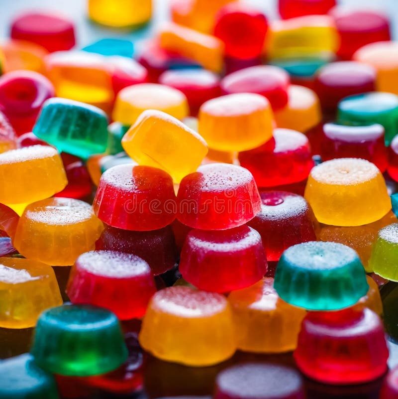 Colorful Fruit Flavored Gummy Candies. Generative AI Stock Illustration ...