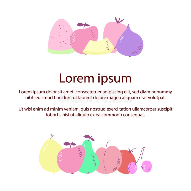 Colorful Fruit Illustration. of Fruits for Your Design Stock Vector ...