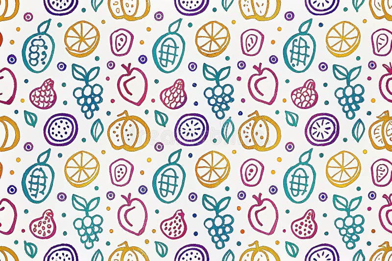 Colorful Fruit Pattern Background Design Stock Illustration ...
