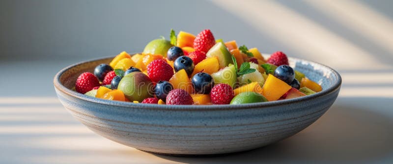 Colorful Fruit Salad Displayed Round Bowl Stock Photos - Free & Royalty ...