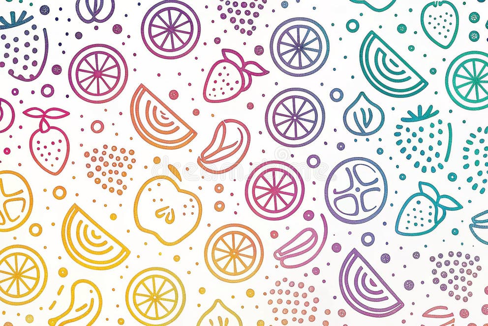 Colorful Fruit Slices Pattern Stock Illustration - Illustration of ...