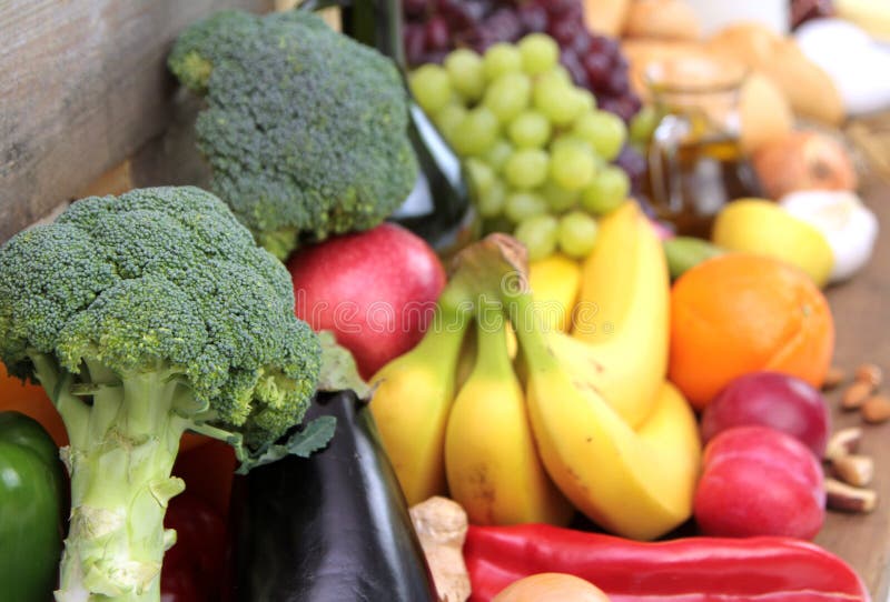Colorful Fruits and Vegetables, Close Up Image Stock Photo - Image of ...