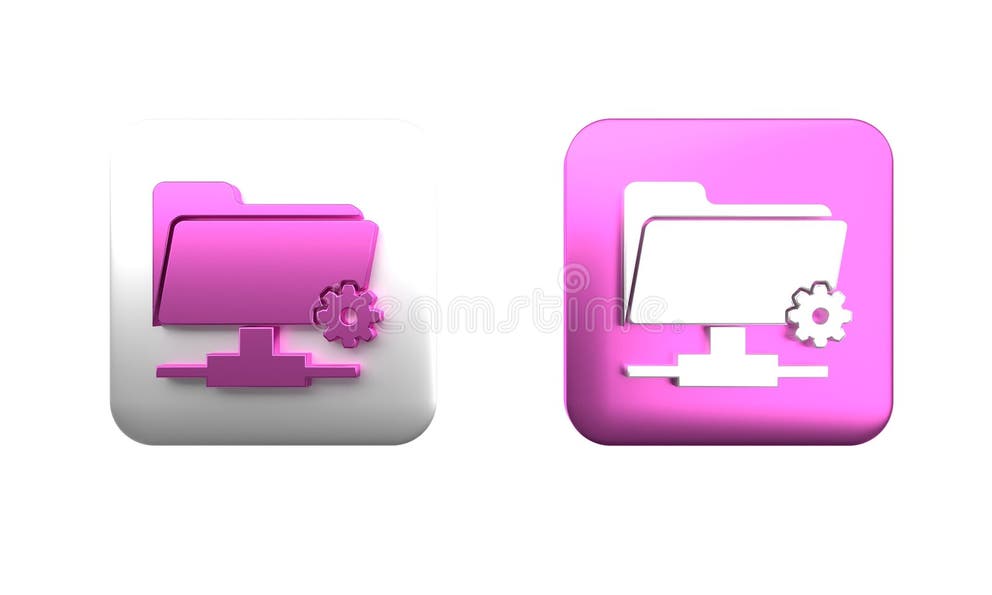 Colorful FTP Settings Folder Icon Isolated on White Background ...