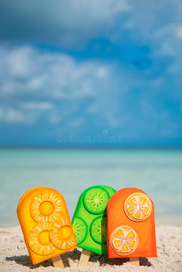 Colorful and Fun Popsicle at the Beach Stock Image - Image of time ...