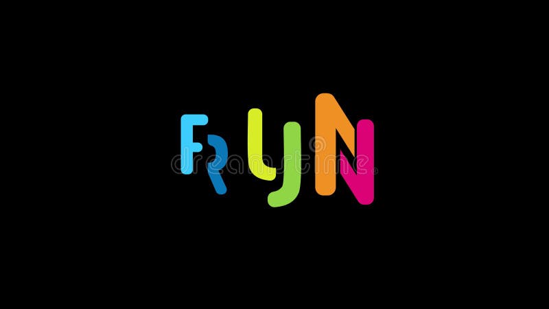 Colorful Fun Run Typography Animation Stock Footage - Video of logo ...