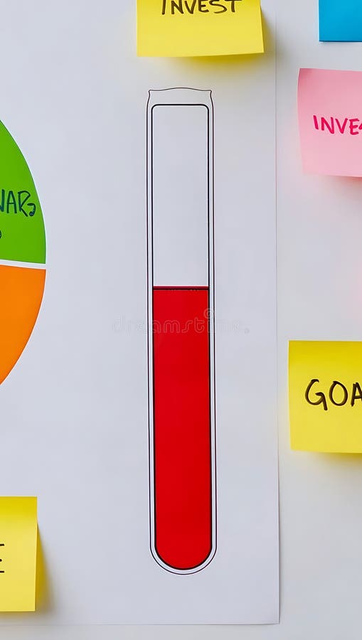 Colorful Fundraising Materials in Vertical View with GOAL INVEST Sticky ...