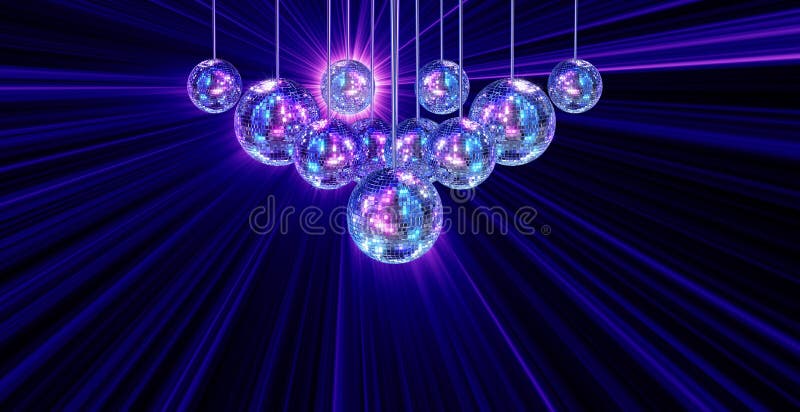 Colorful Funky Background with Mirror Disco Balls Stock Illustration ...
