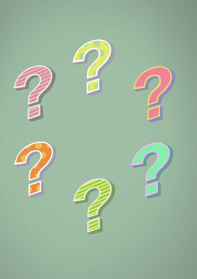 Colorful Funky Question Marks Stock Illustration - Illustration of full ...