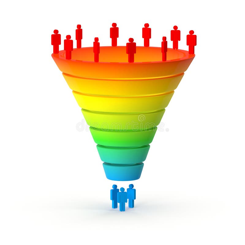 Colorful Funnel Concept stock illustration. Illustration of shape ...