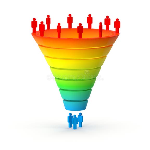 Colorful Funnel Concept stock illustration. Illustration of shape ...