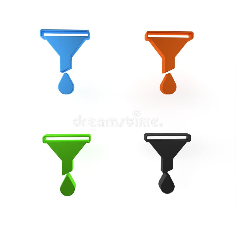 Colorful Funnel or Filter Icon Isolated on White Background. Minimalism ...