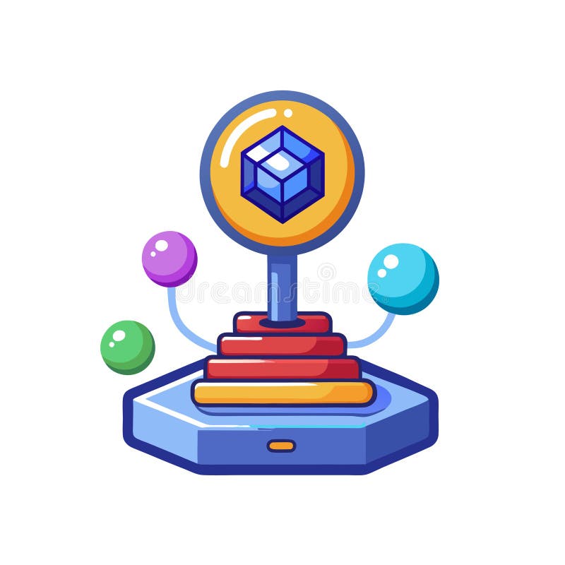Colorful Futuristic Game Controller with Orb, Cube, and Spheres ...