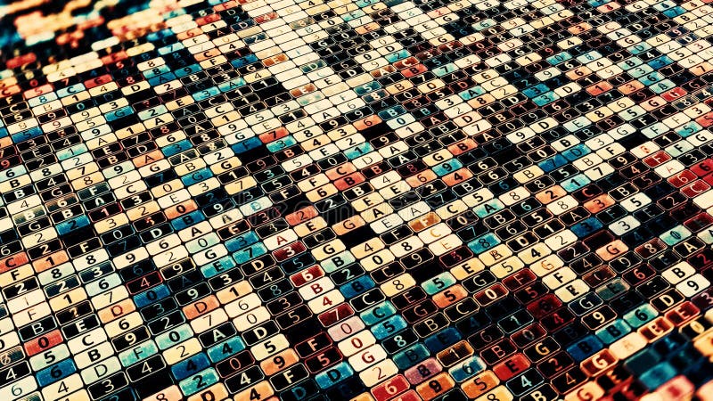 Colorful Futuristic Interface of a Data Scanning Program, Abstract Background. Animation ...