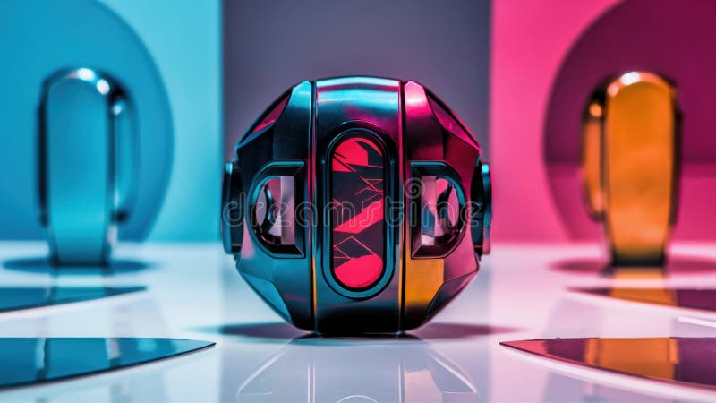 A Colorful Futuristic Looking Object Sitting on a Table, AI Stock Image ...