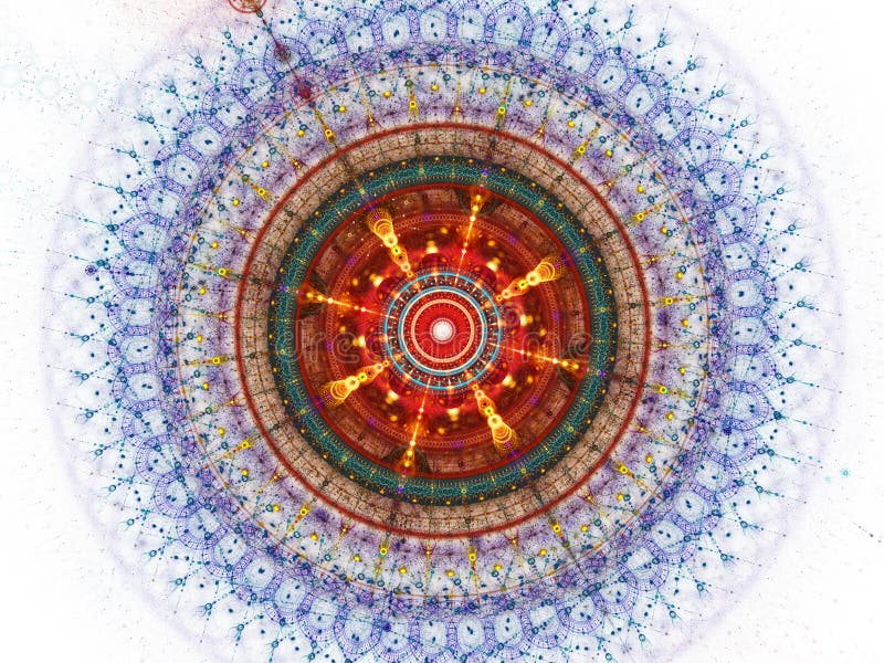 Colorful Futuristic Mandala Like Object Stock Illustration ...