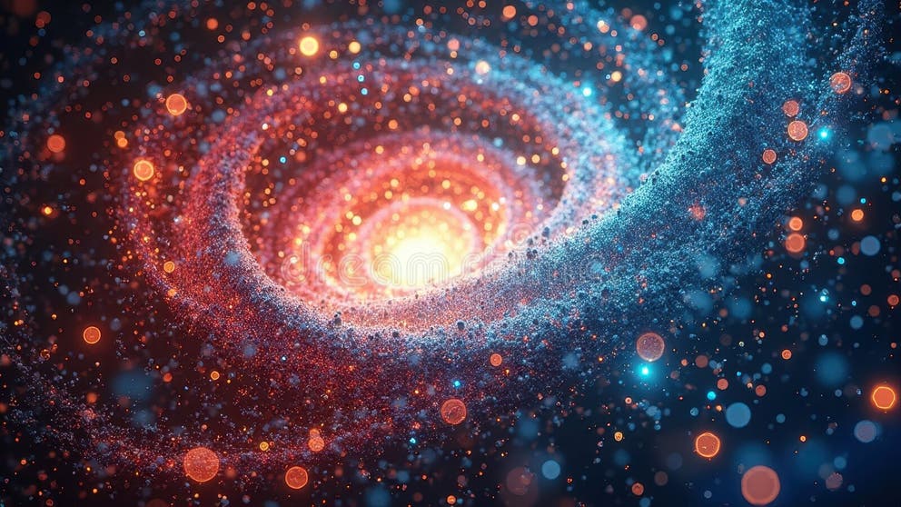 Colorful Galactic Swirl with Bright Luminous Core and Sparkling ...