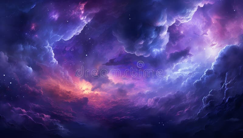 Colorful Galaxy Nebula Illustration for Design, Cosmic Night Sky Theme ...