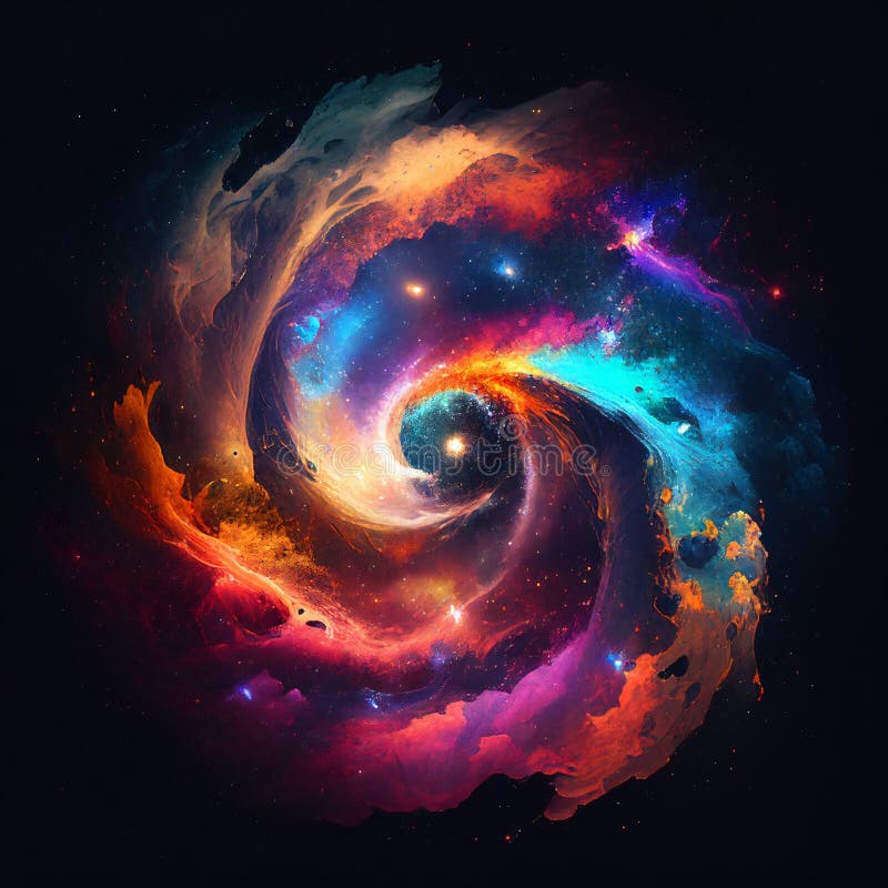 Colorful Galaxy. Vortex Nebula Stock Illustration - Illustration of ...
