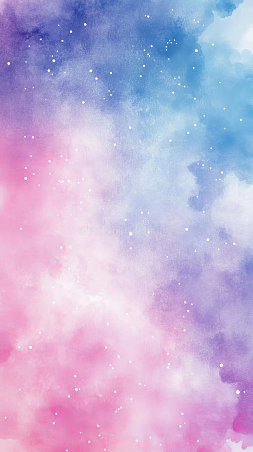 Colorful Galaxy Watercolor Background with Stars Stock Image - Image of ...
