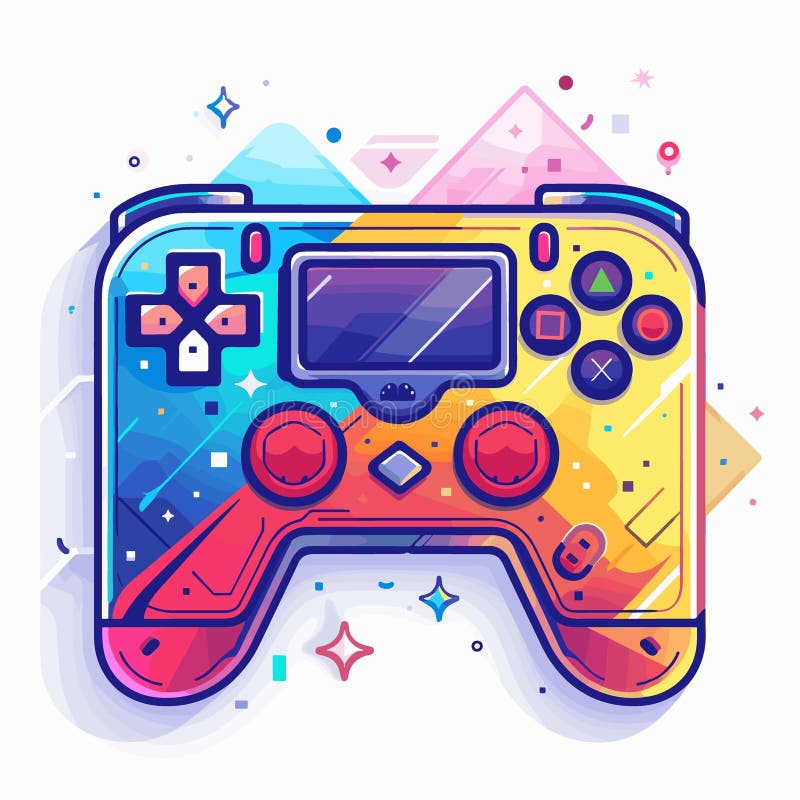 Colorful Game Controller with a Blue, Red, and Yellow Design. Future ...