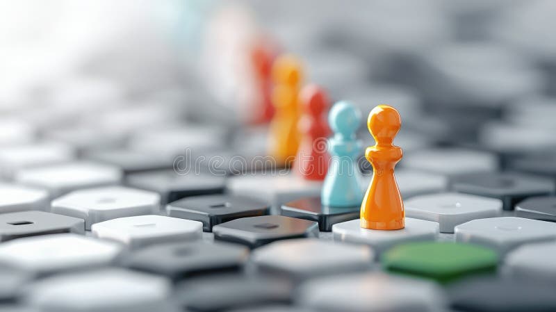 Colorful Game Pieces on a Hexagonal Board, Symbolizing Strategy ...