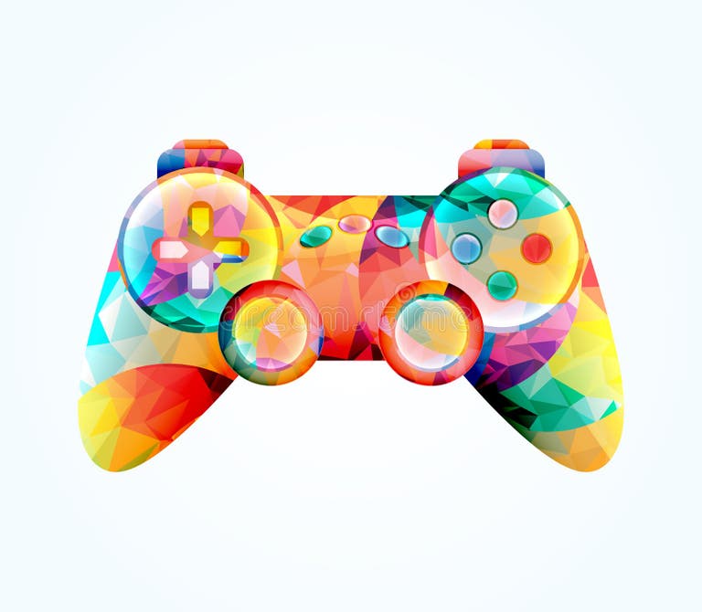Colorful gamepad stock vector. Illustration of video - 56320870