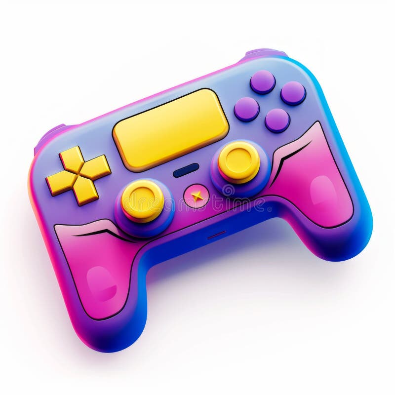 Colorful Gaming Controller in Vibrant Gradient Colors. Generative Ai ...