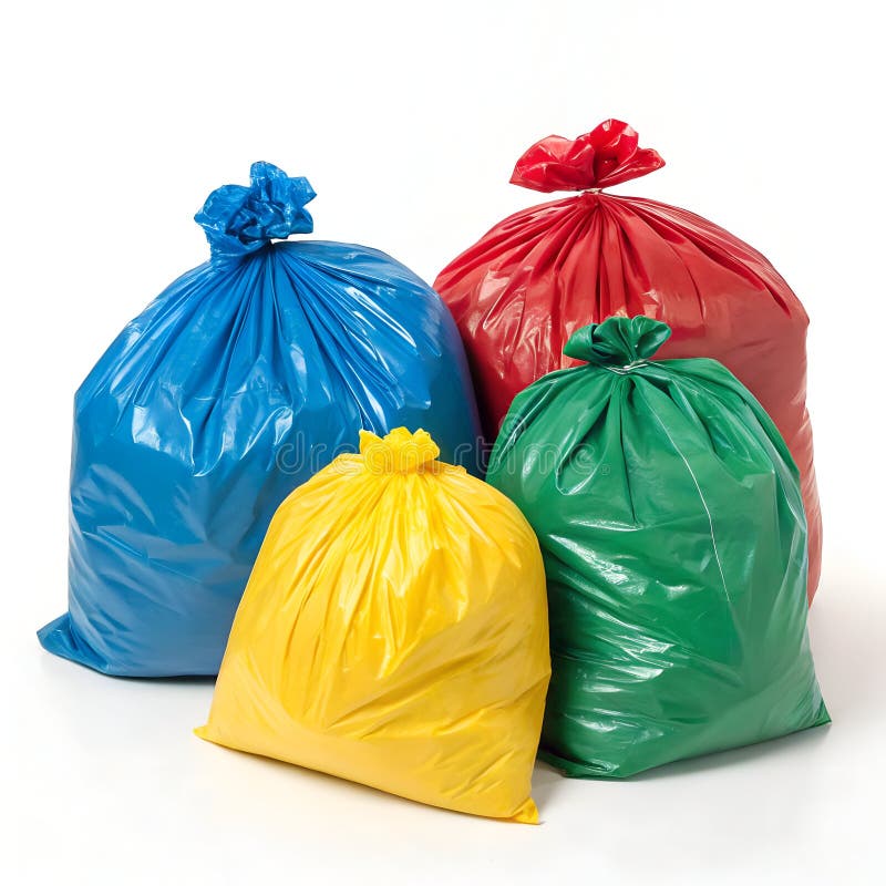 Colorful Garbage Bags for Waste Disposal Stock Illustration ...