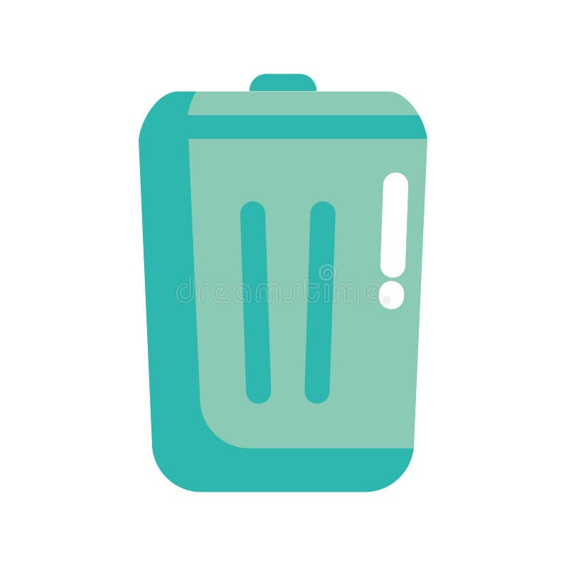 Flat Trash Bin Vector Icon for Waste Disposal and Recycling Stock ...