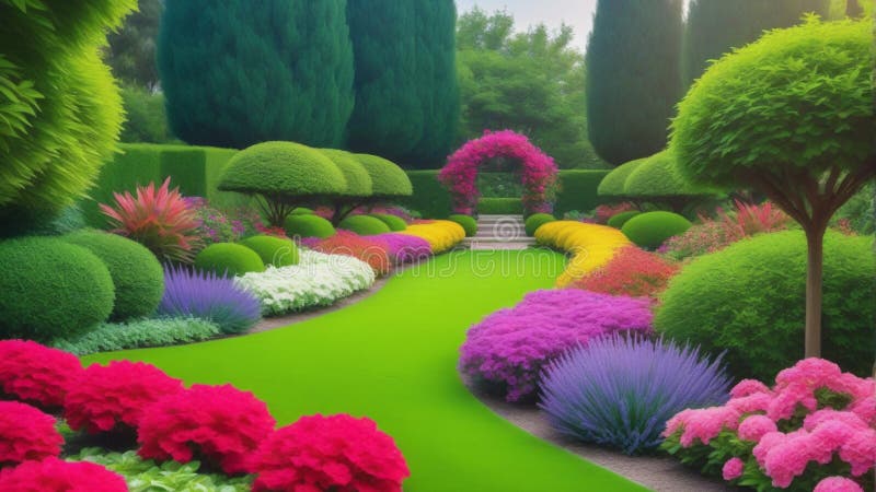 Colorful Garden Background stock illustration. Illustration of plant ...