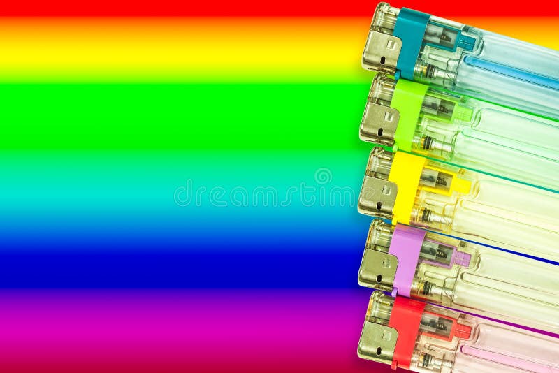 Colorful gas lighters stock image. Image of flame, colors - 82227339