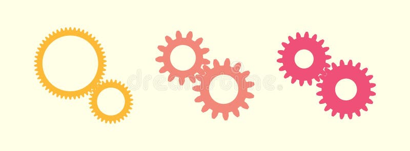Colorful Gear Shape Icon Set. Vector Sign Stock Vector - Illustration ...