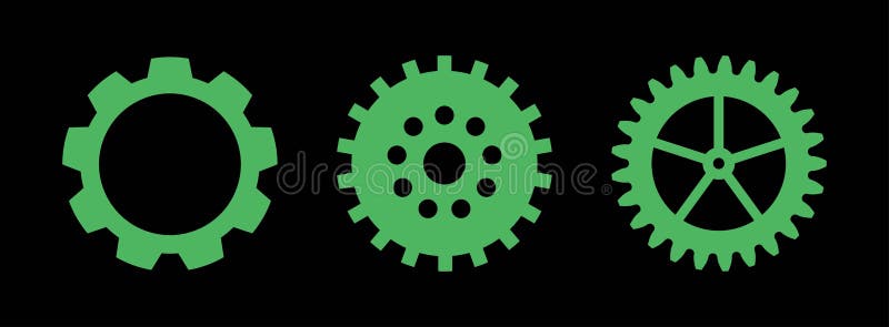 Colorful Gear Shape Icon Set. Vector Sign Stock Vector - Illustration ...