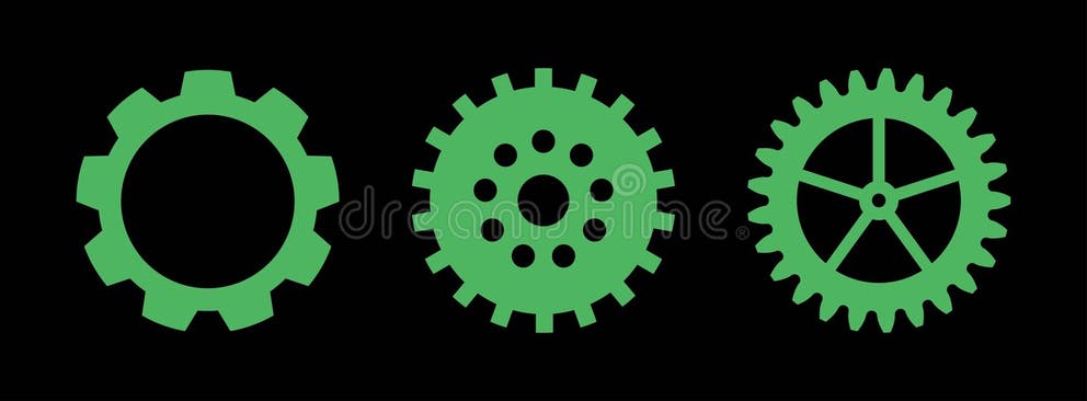 Colorful Gear Shape Icon Set. Vector Sign Stock Vector - Illustration ...