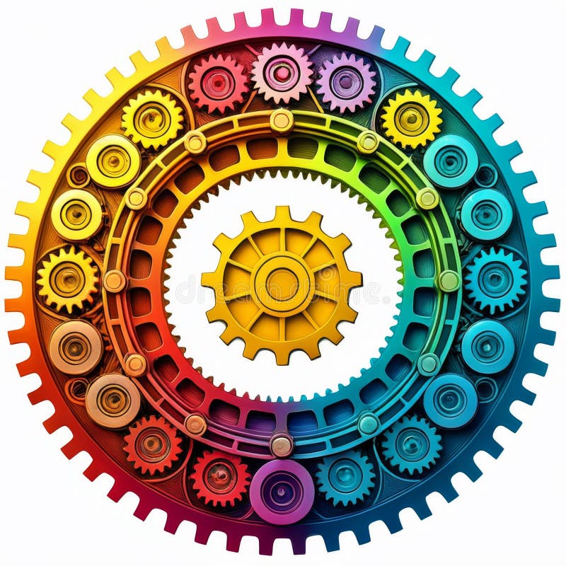 Colorful Gear Wheel on White Background. Vector Illustration. Eps 10 ...