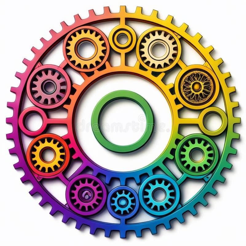 Colorful Gear Wheel on White Background. Vector Illustration. Eps 10 ...