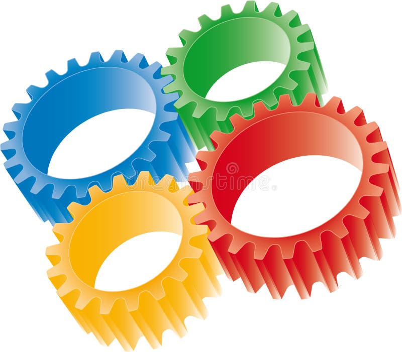 Colorful gears stock illustration. Illustration of gearwheel - 12379226