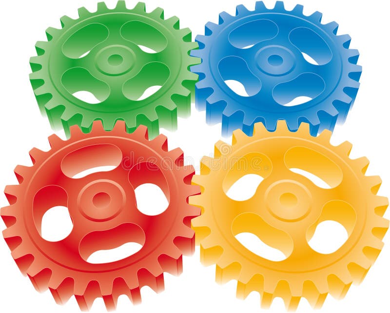 Colorful gears stock illustration. Illustration of gearwheel - 12379226