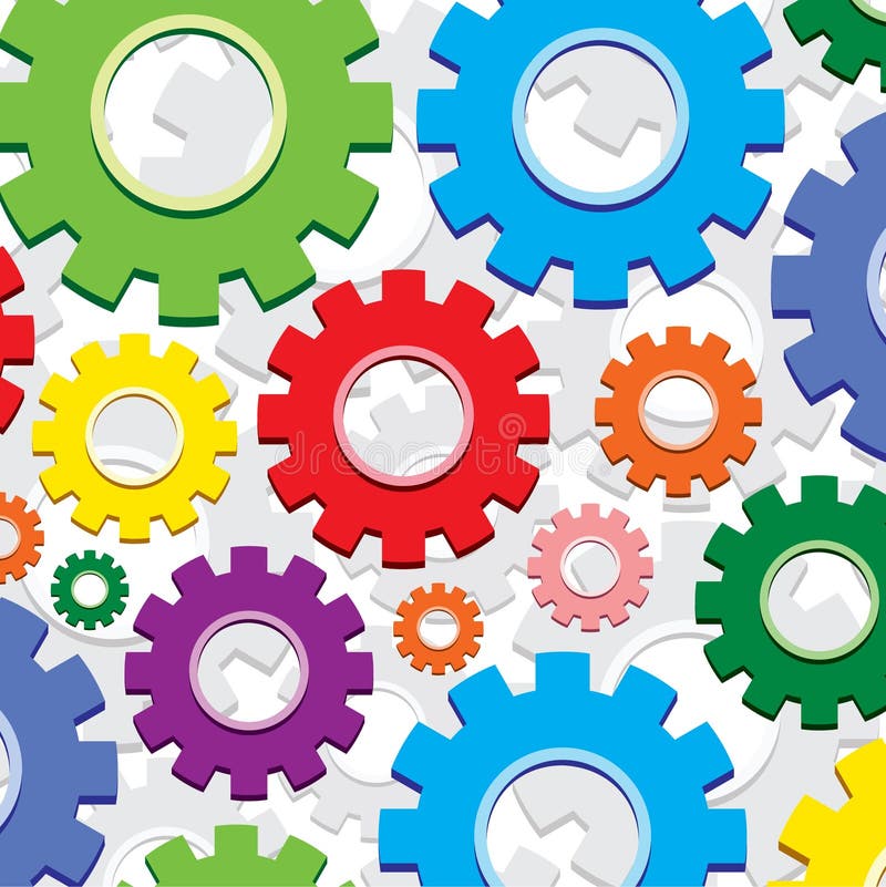 Colorful Cog Background stock vector. Illustration of vector - 7325434